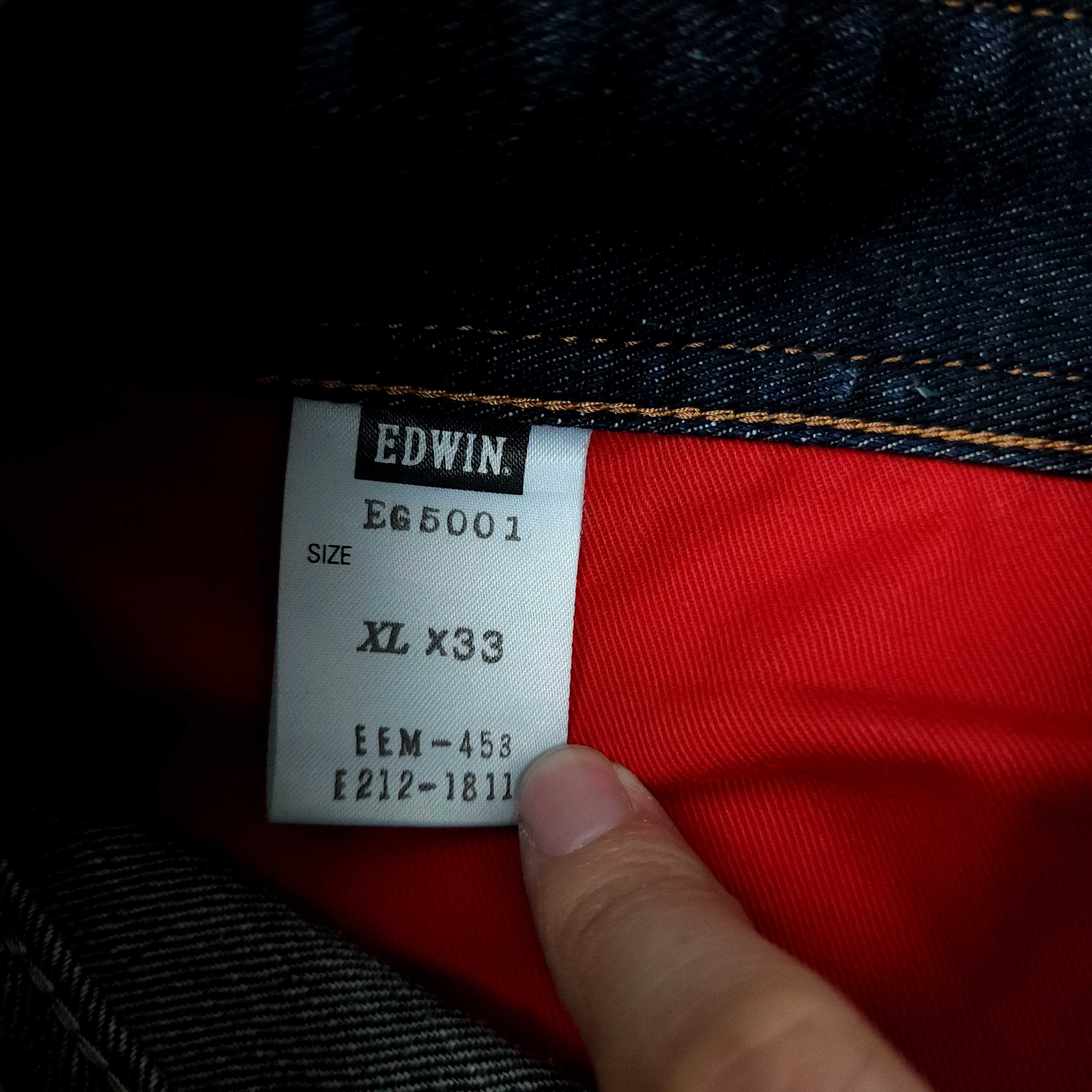 ยีนส์ Edwin เอว 35-36 E-Function สีเข้ม ผ้าหนา ขากระบอกกลาง - RTW jeans - ThaiPick