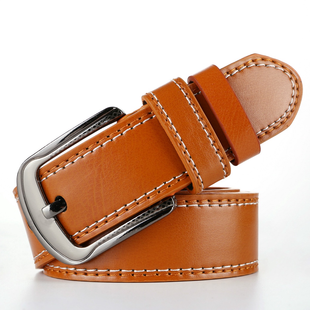 เข็มขัด หนังผู้ชาย เย็บด้านข้าง หัวเรียบ มี 5 สี (BV235)beltshop - belt ...