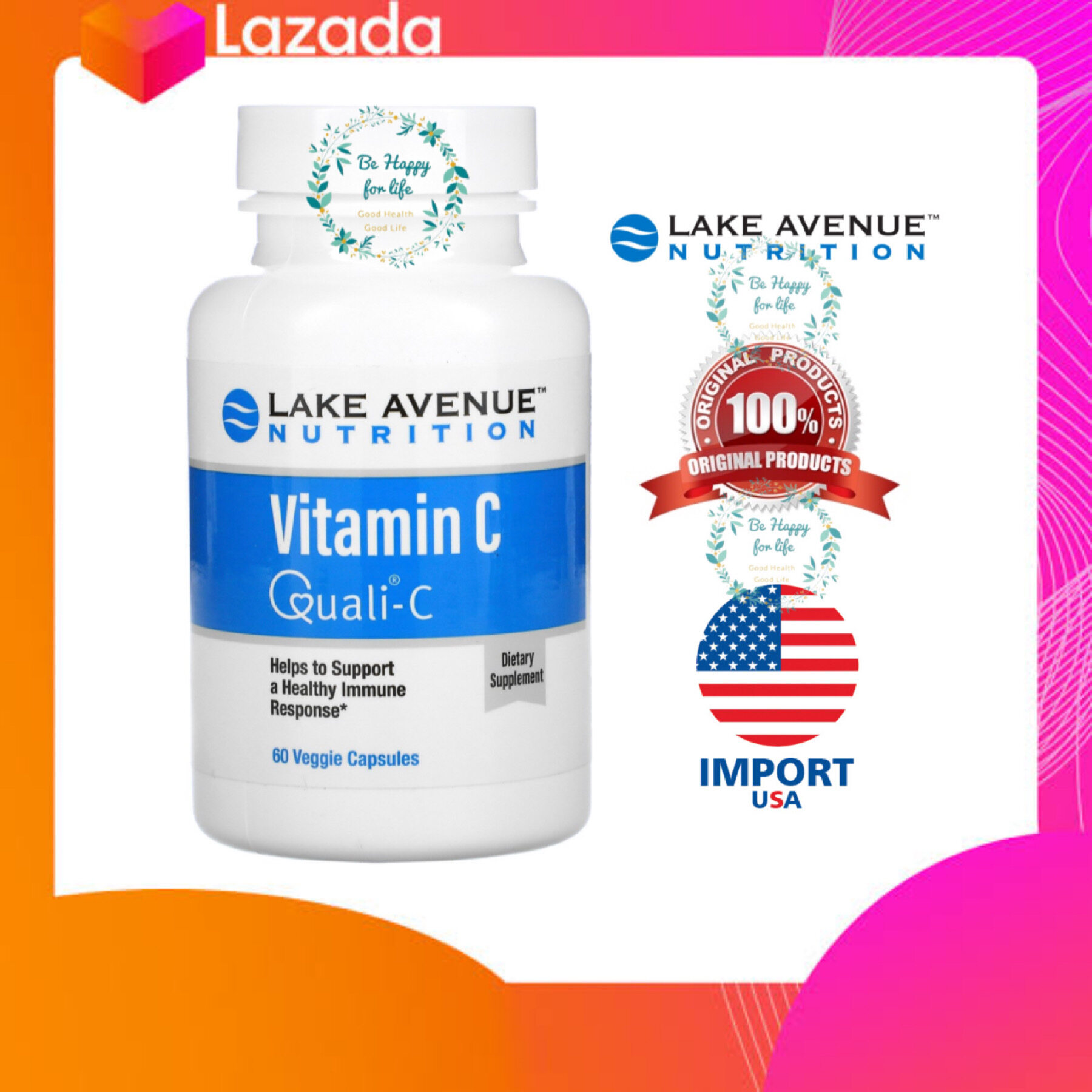 Lake Avenue Nutrition , Vitamin C, Quali-C, 1,000 mg, 60 Veggie ...