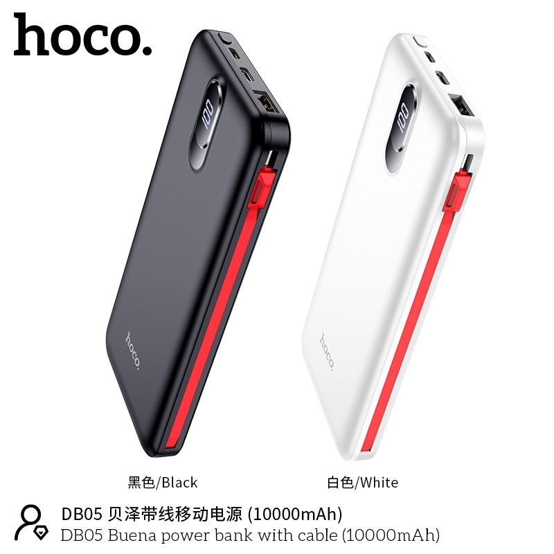 Hoco DB05 10000mAh 1USB / Type-c / Micro มีจอ LED ชาร์จเร็ว2.0A With Cable Power Bank - VZ ...
