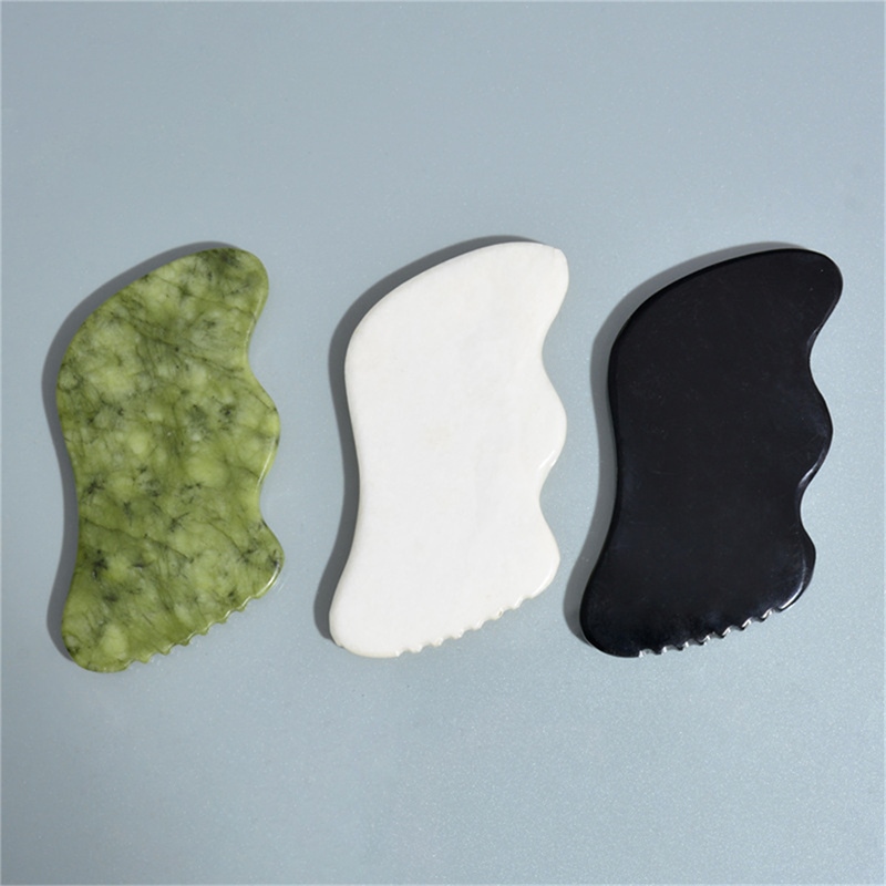 1Pcs Gouache Scraper White Jade Gua Sha Board Natural Stone Scraping ...