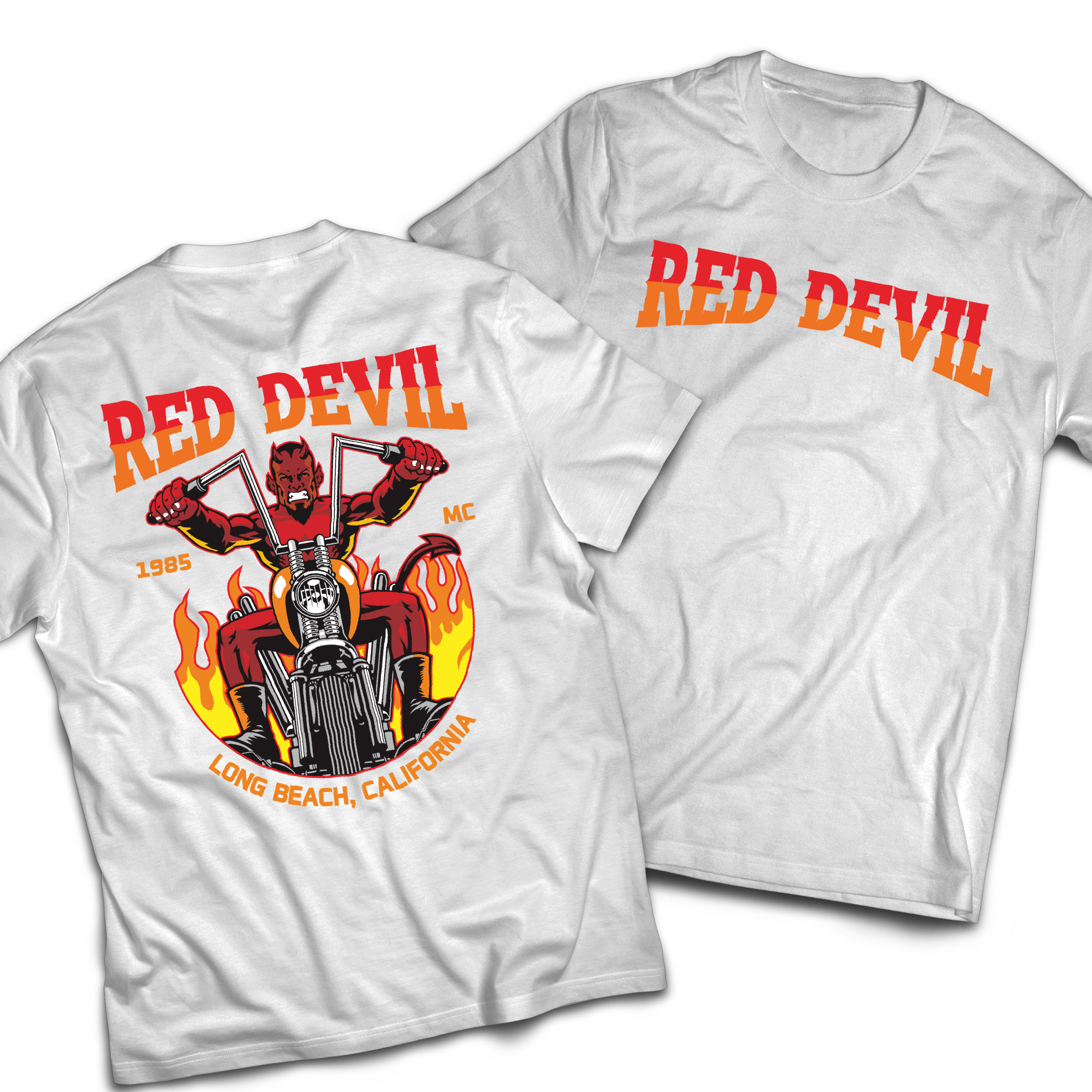 เสื้อยืดคอกลม สกรีนลาย RED DEVIL MC แขนสั้น ผ้า COTTON 100% | Lazada.co.th