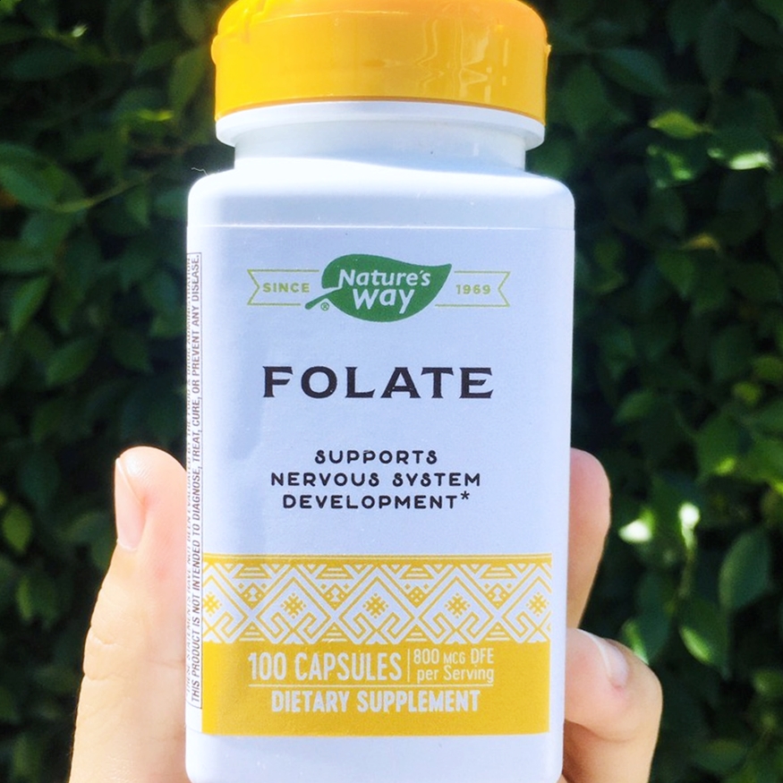 โฟเลต Folate 800 mcg 100 Capsules (Nature's Way®) กรดโฟลิก Folic Acid ...