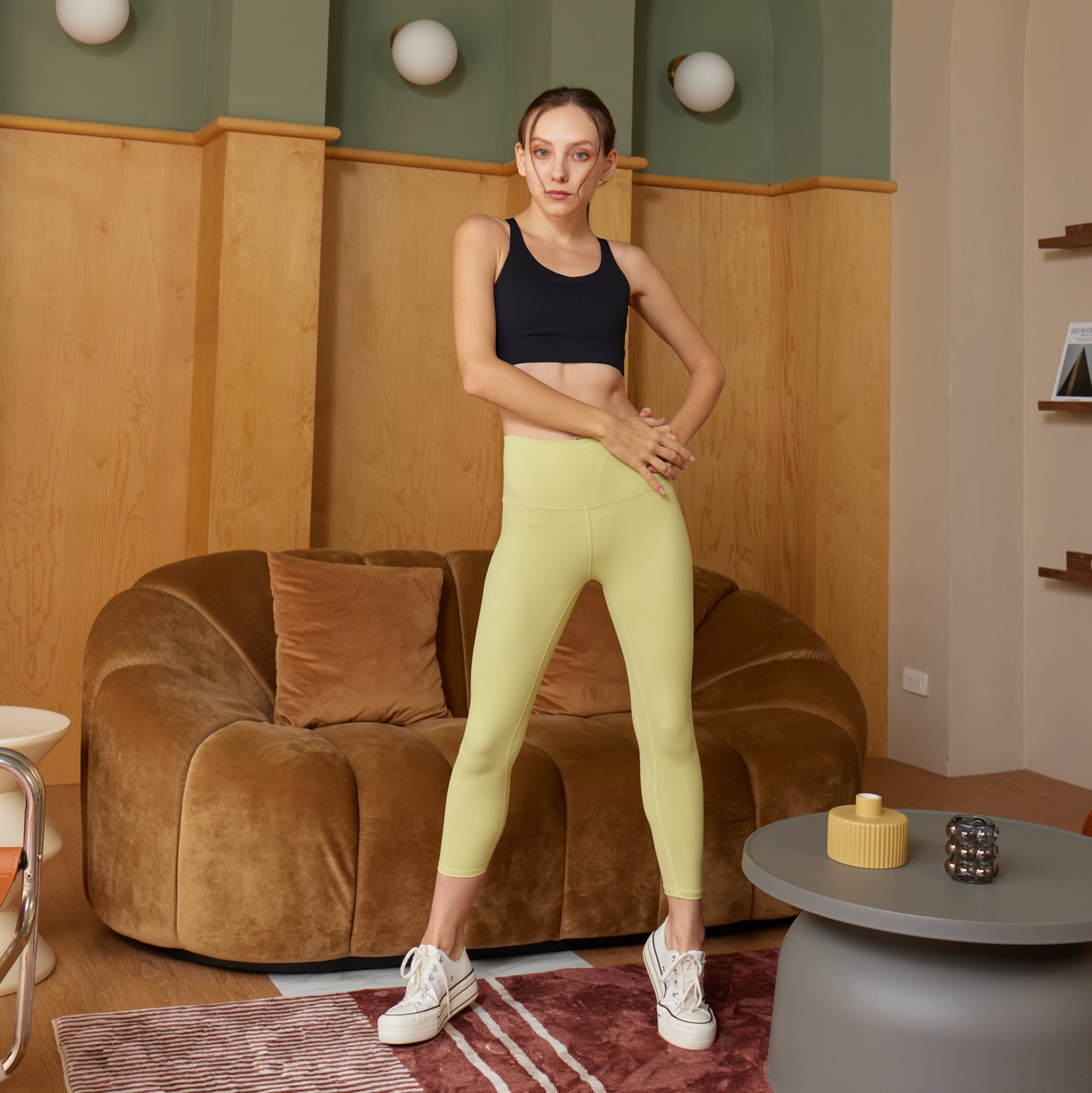 Penny Activewear กางเกงออกกำลังกาย เอวกลาง Medium-Waisted ทรงกระชับ กางเกงโยคะขายาว78ส่วน กางเกง ...