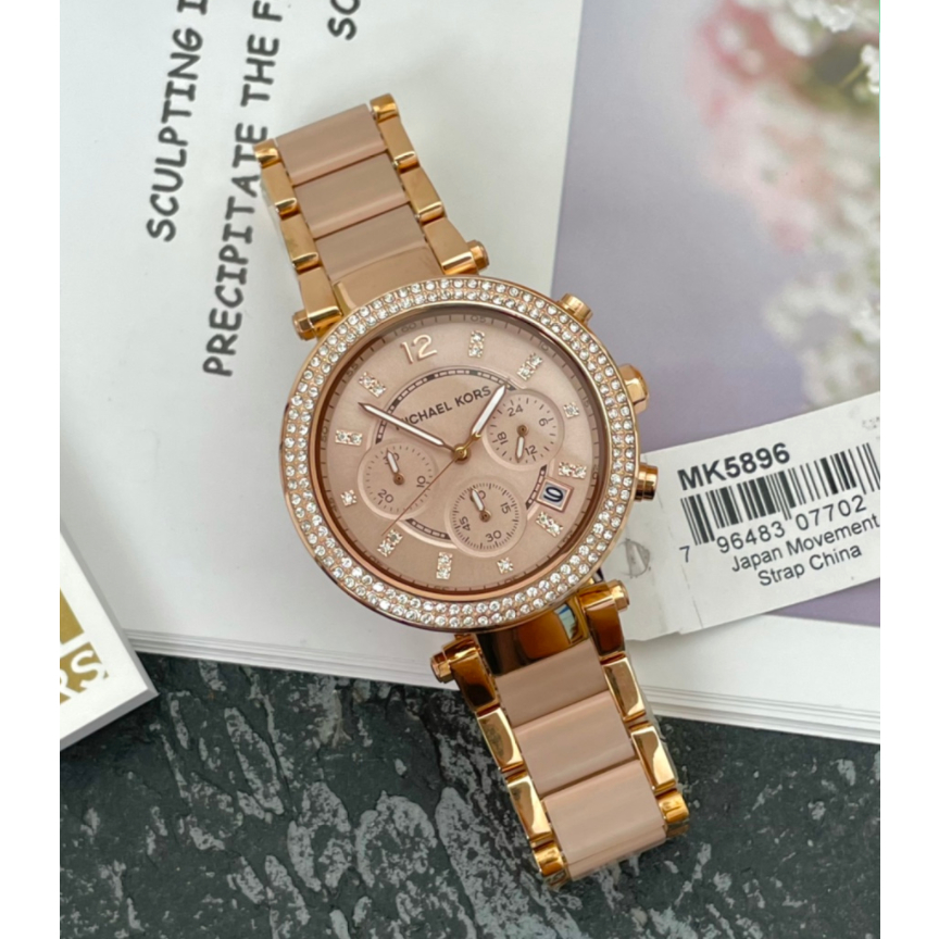 พร้อมส่ง Michael Kors Crystal Bezel Ladies Women Watch MK5896 38mm ...