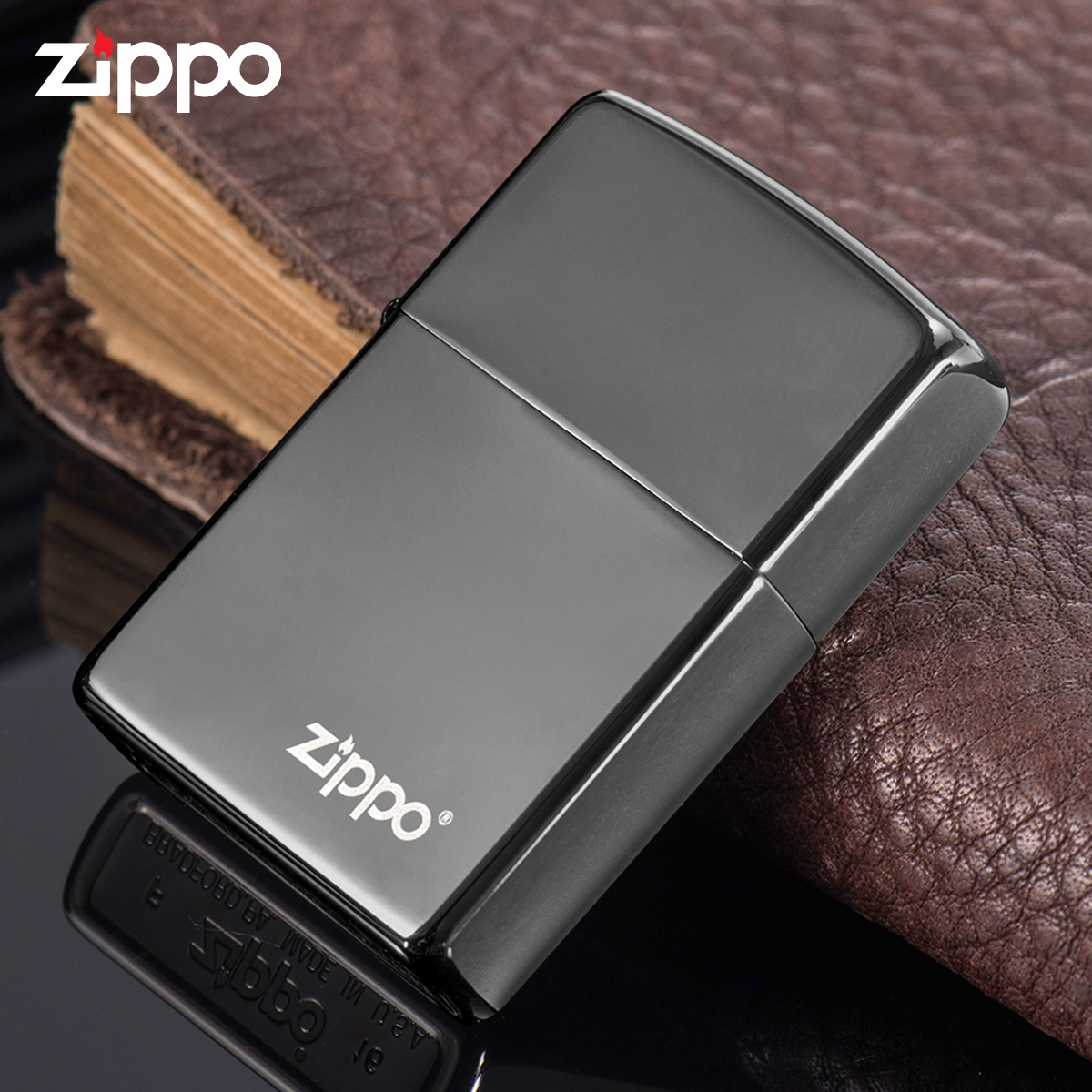 Zippo Classic Black Ice Design with Logo Windproof Pocket Lighter ...