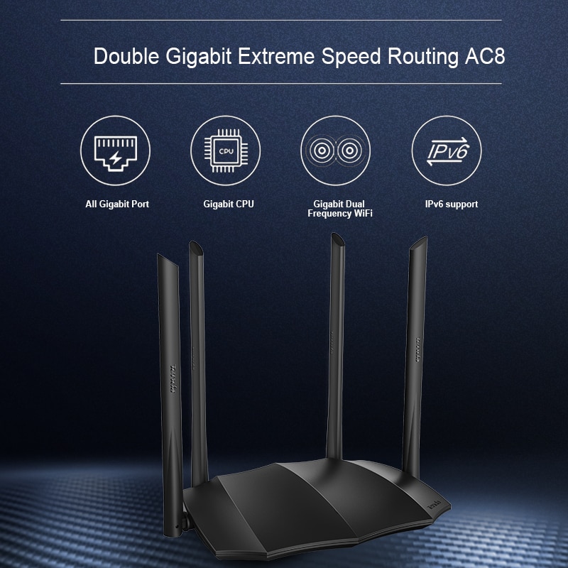 Tenda Router AC8 Gigabit รุ่น2.4GHz 5GHz WiFi WiFi 1167Mbps Wi-Fi ...