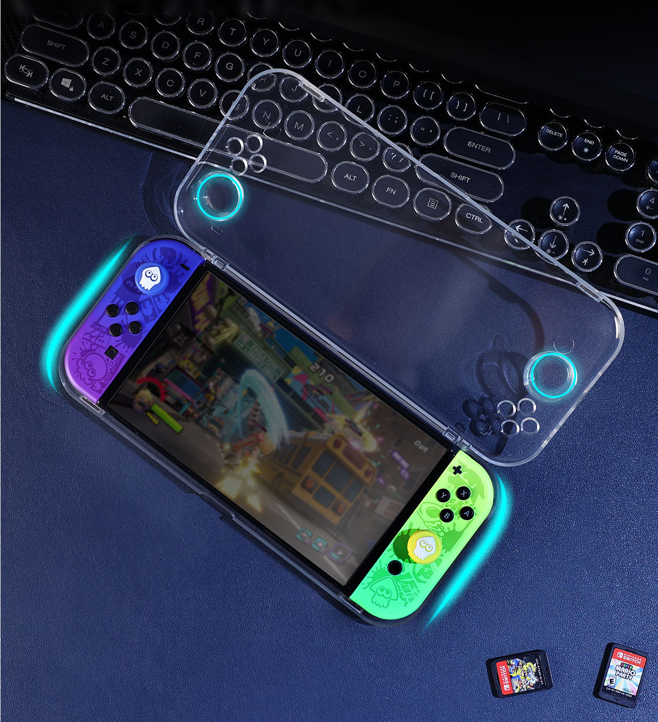 Iine เเคสและอุปกรณ์ Nintendo Switcholed เเคส กันฝุ่น กล่องPCป้องกัน โปร่งใสกันฝุ่นแม่เหล็ก ...