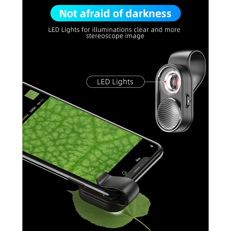 100X Pocket Mobile Phone Microscope with Clip Mini Magnifying Glass ...