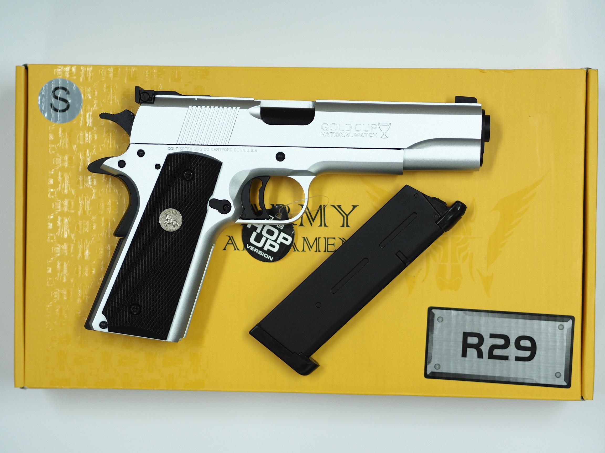 ปืนบีบีกันอัดแกส ARMY R29 สี เงิน ฟรี ลูกเซรามิค+แกส - The Best BB ...