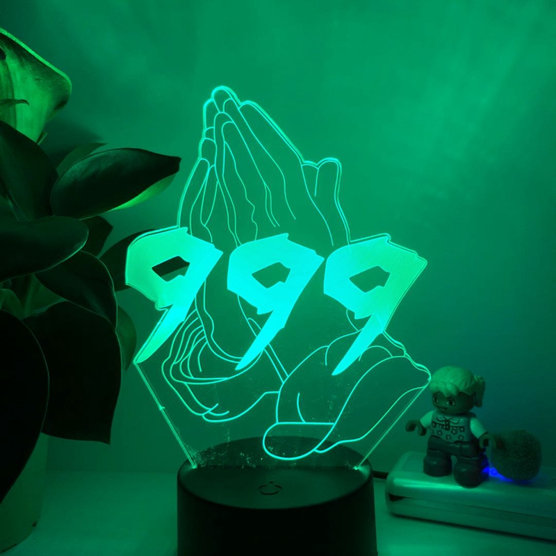 JUICE WRLD 999 3D Led Night Light for Fans Room Decor Gift 3D Lighting ...