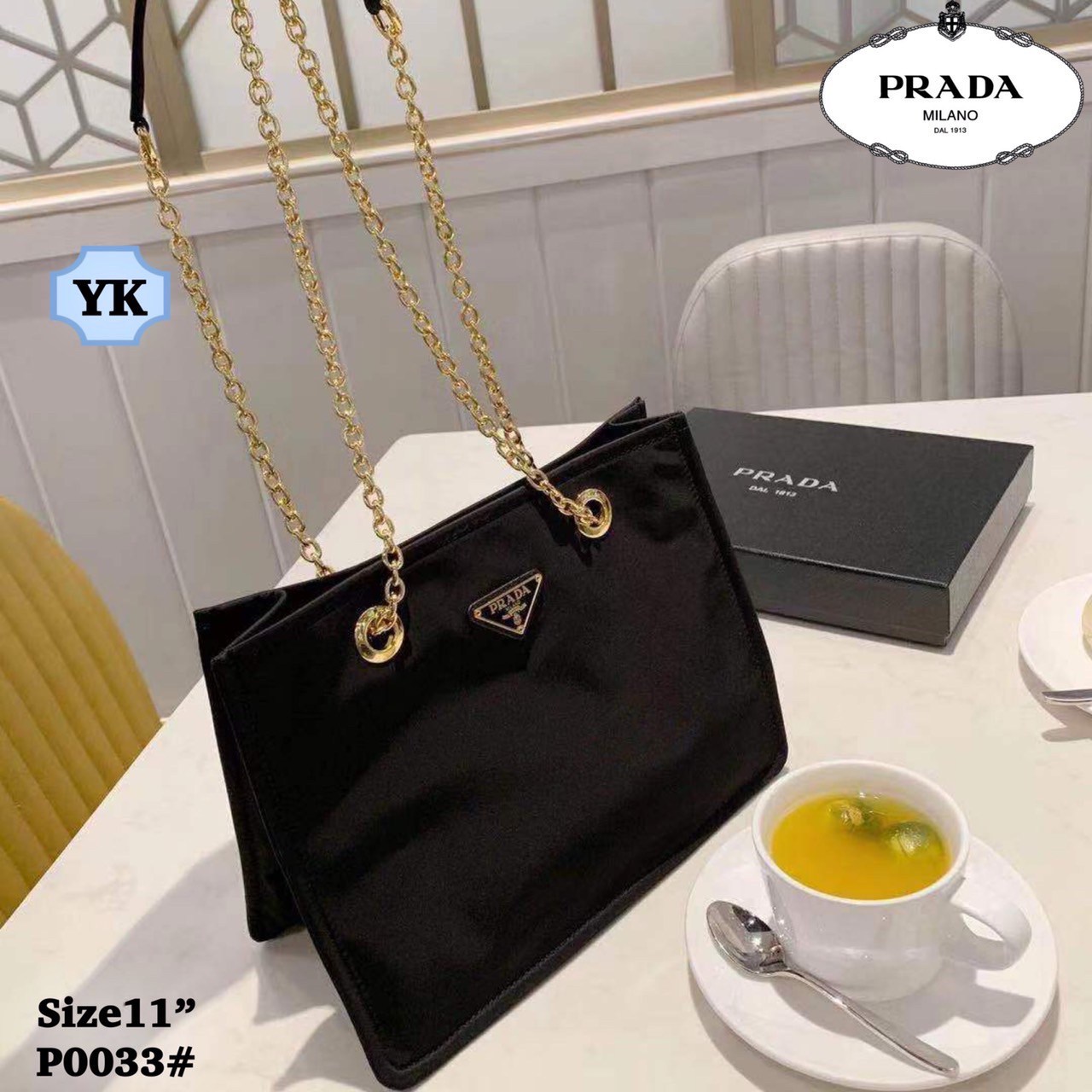 (hot)????????Hot มากกระเป๋าสะพายข้าง กระเป๋าถือผู้หญิงกระเป๋าสะพายไหล่PRADAขนาด 11นิ้วด้านในมี ...