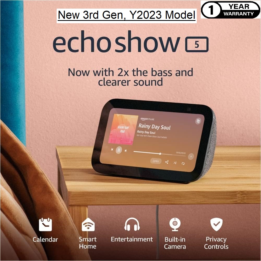 All-new Echo Show 5 (3rd Gen 2023 release) Smart display with 2x the ...