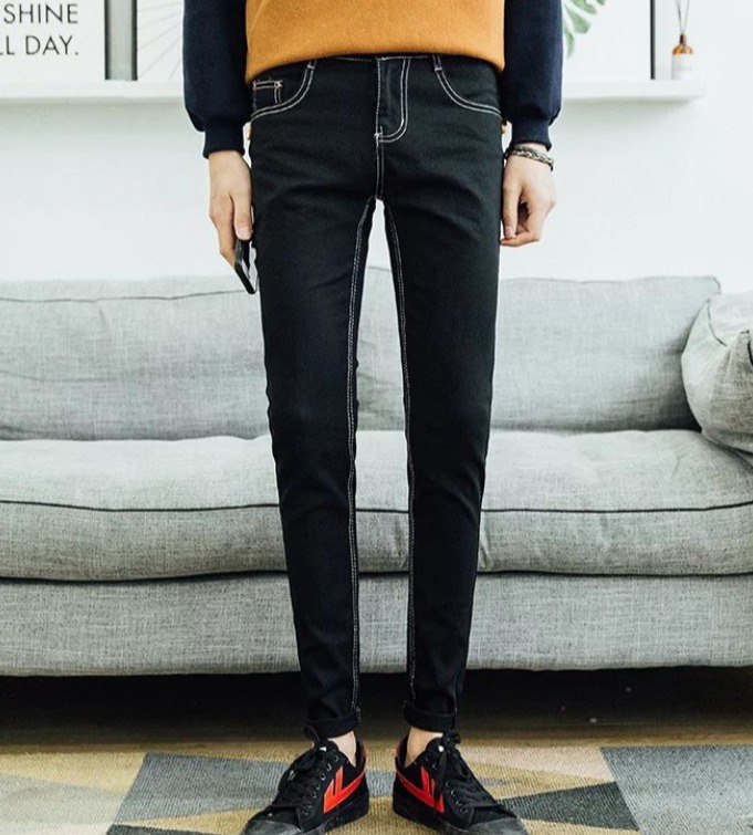 Coolman กางเกงยีนส์ขายาว ผู้ชาย แต่งเก๋ เรียบหรู มีสไตส์ (สีดำ) รุ่น ...