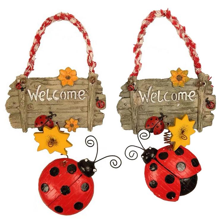 Garden Welcome Sign Welcome Ladybug Garden Sign Farmhouse Flower Beetle ...
