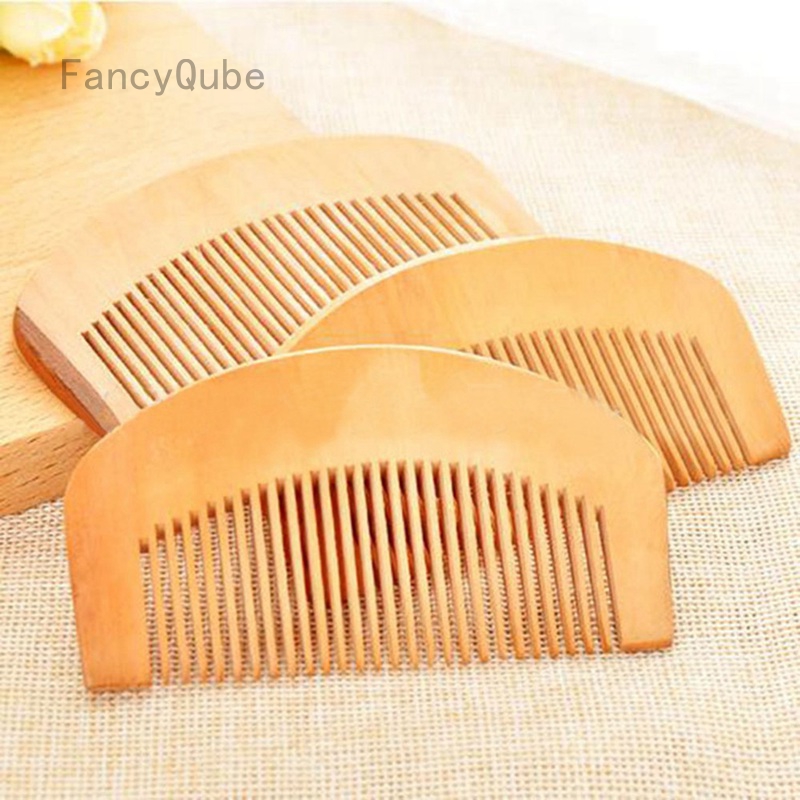 Hand Crafted Practical Natural Wide Tooth Peach Wood Comb No Static ...