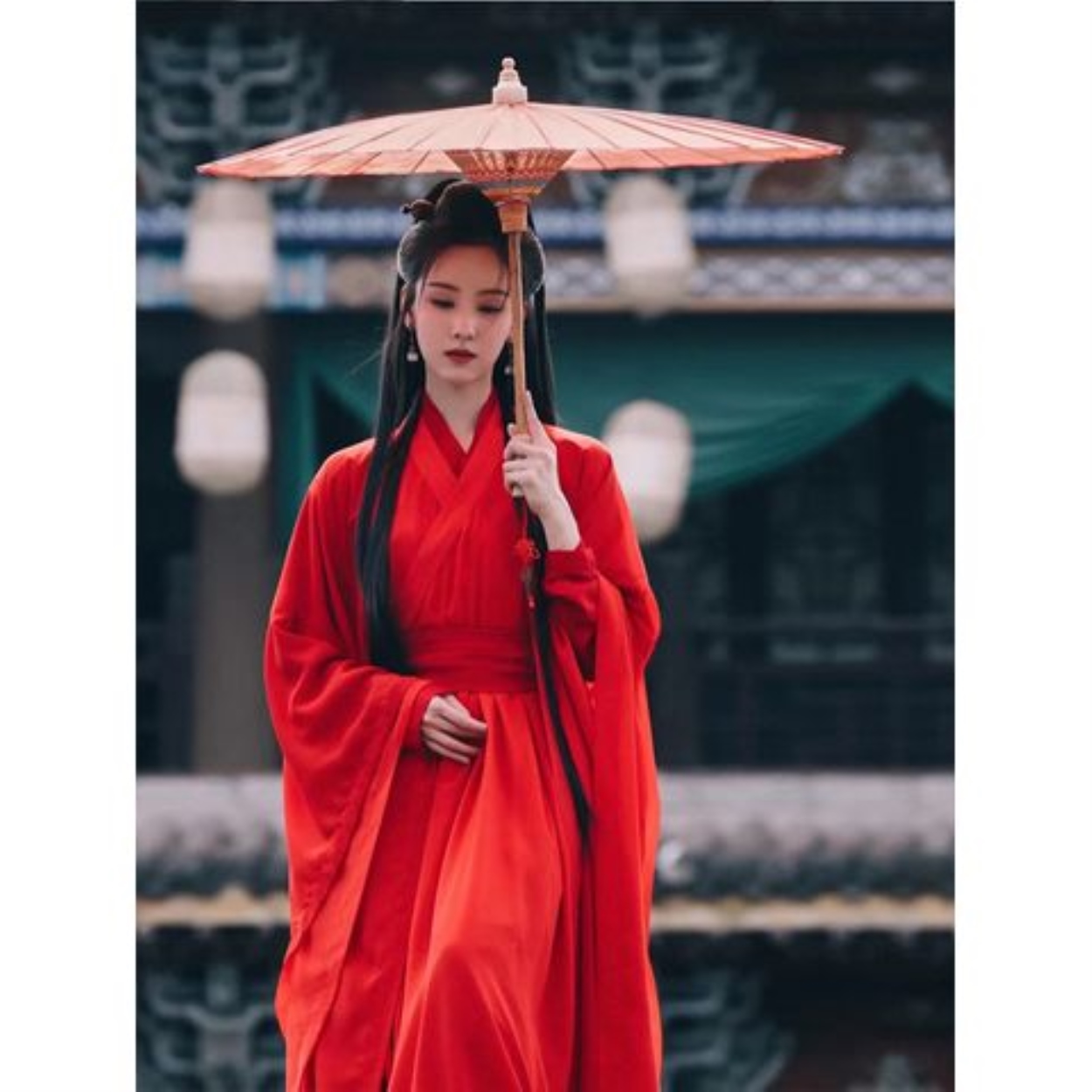 Red Hanfu Womens Ancient Style Elegant Summer Wei Jin Style Straight ...