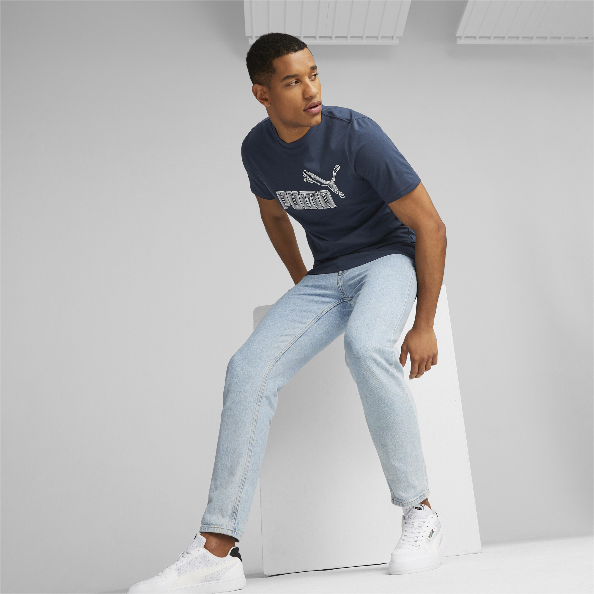 PUMA BASICS - เสื้อยืดโลโก้ GRAPHICS No.1 สีฟ้า - APP - 67447316 - PUMA ...