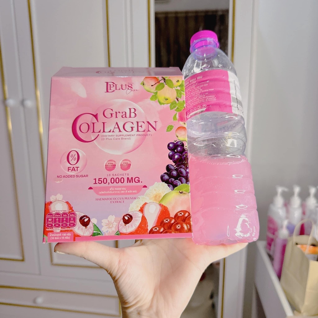 แกร๊ป คลอลาเจน อาหารเสริม ผิวขาวใส D plus skin Grab Collagen 1กล่อง10 ...