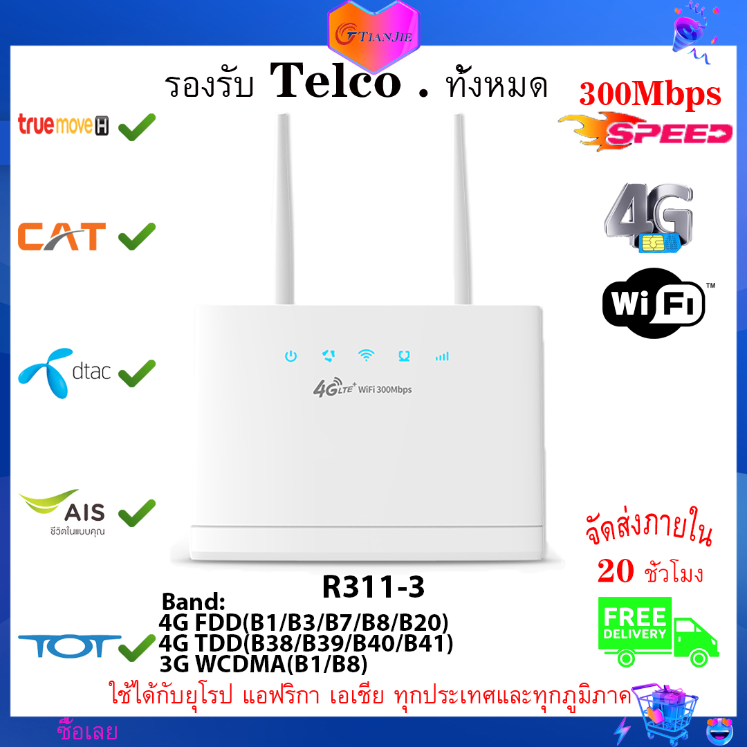 4G LTE เราเตอร์อินเตอร์เน็ตไร้สาย R311โมเด็ม CPE บรอดแบนด์ไวเลสฮอทสอต ...
