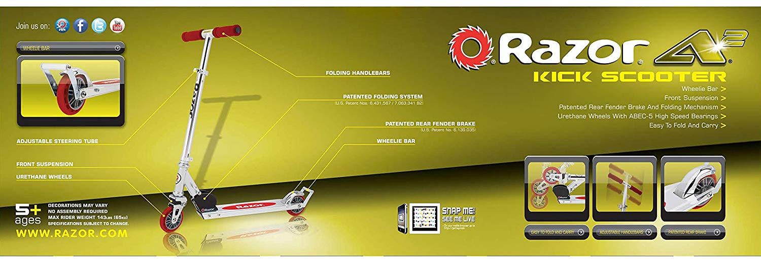 RAZOR RZO13003A2-RD สกู๊ตเตอร์ A2 Scooter - Red - Tadee - ThaiPick