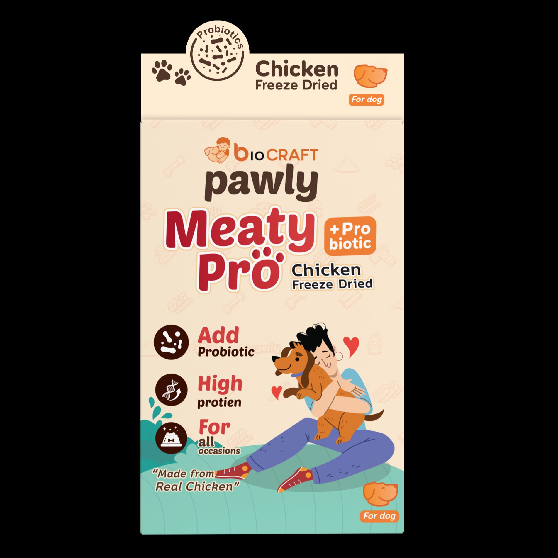 อกไก่ฟรีซดราย Pawly Meaty Pro for dog ผสมโปรไบโอติก | Lazada.co.th