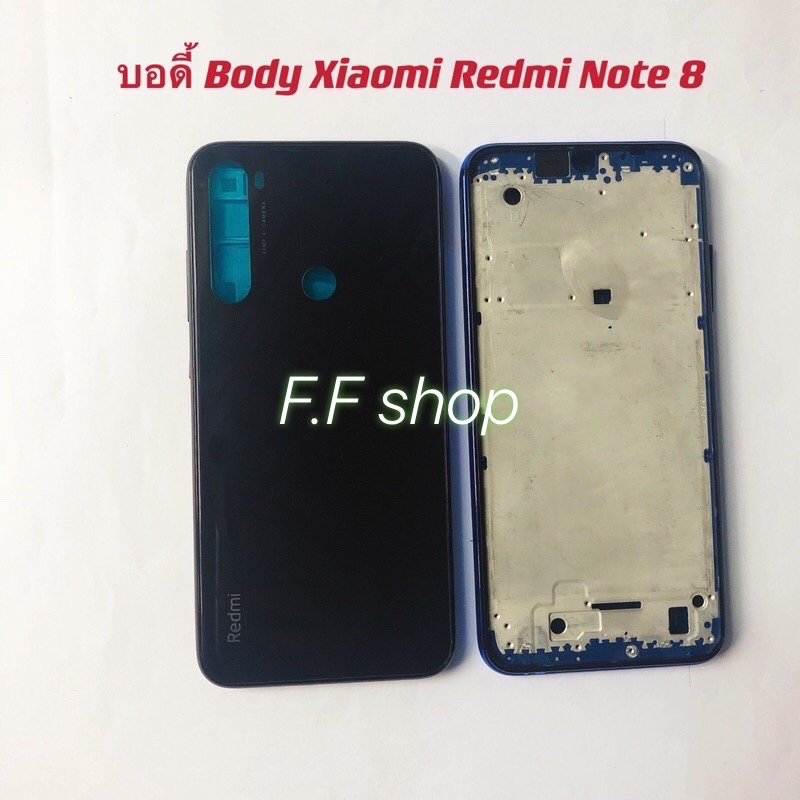 บอดี้ Body ฝาหลัง + เคสกลาง Xiaomi Redmi Note 8 ฝาหลัง Xiaomi Redmi Note 8 Note8 สี ดำ ฟ้า น้ำ ...