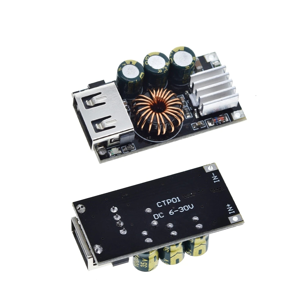 บอร์ดชาร์จไฟมือถือ DC Buck Module 6V-30V to QC3.0 Single USB Mobile Charging Board DIY เหมาะ ...