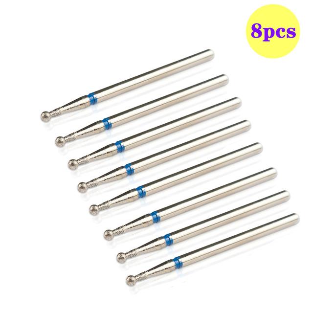 8pcs Diamond Nail Drill Bits Set Cuticle Cleaner Bit For Acrylic Nail ...