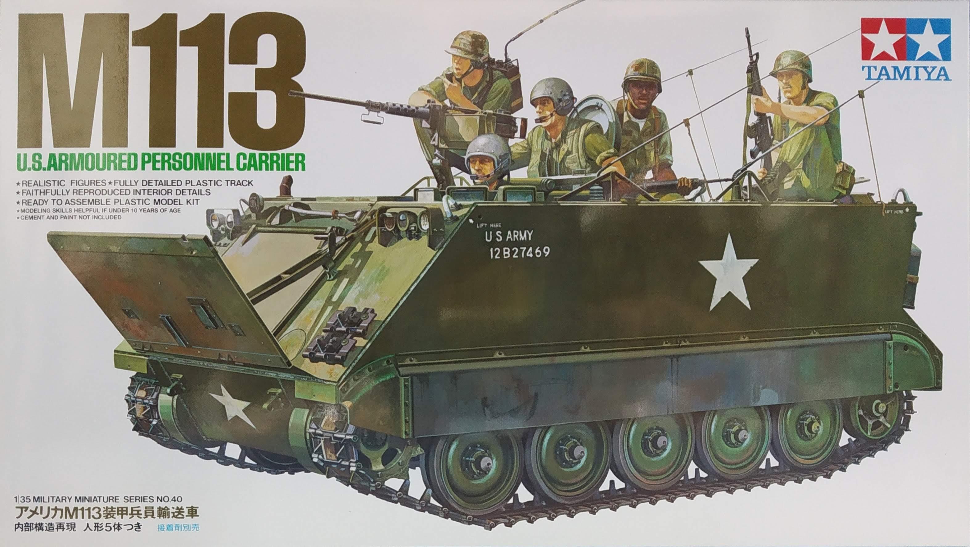 โมเดลรถสายพานลำเลียงพลM113 U.S. Armoured Personnel Carrier ขนาด1/35 Tamiya - Plamo Bunker - ThaiPick