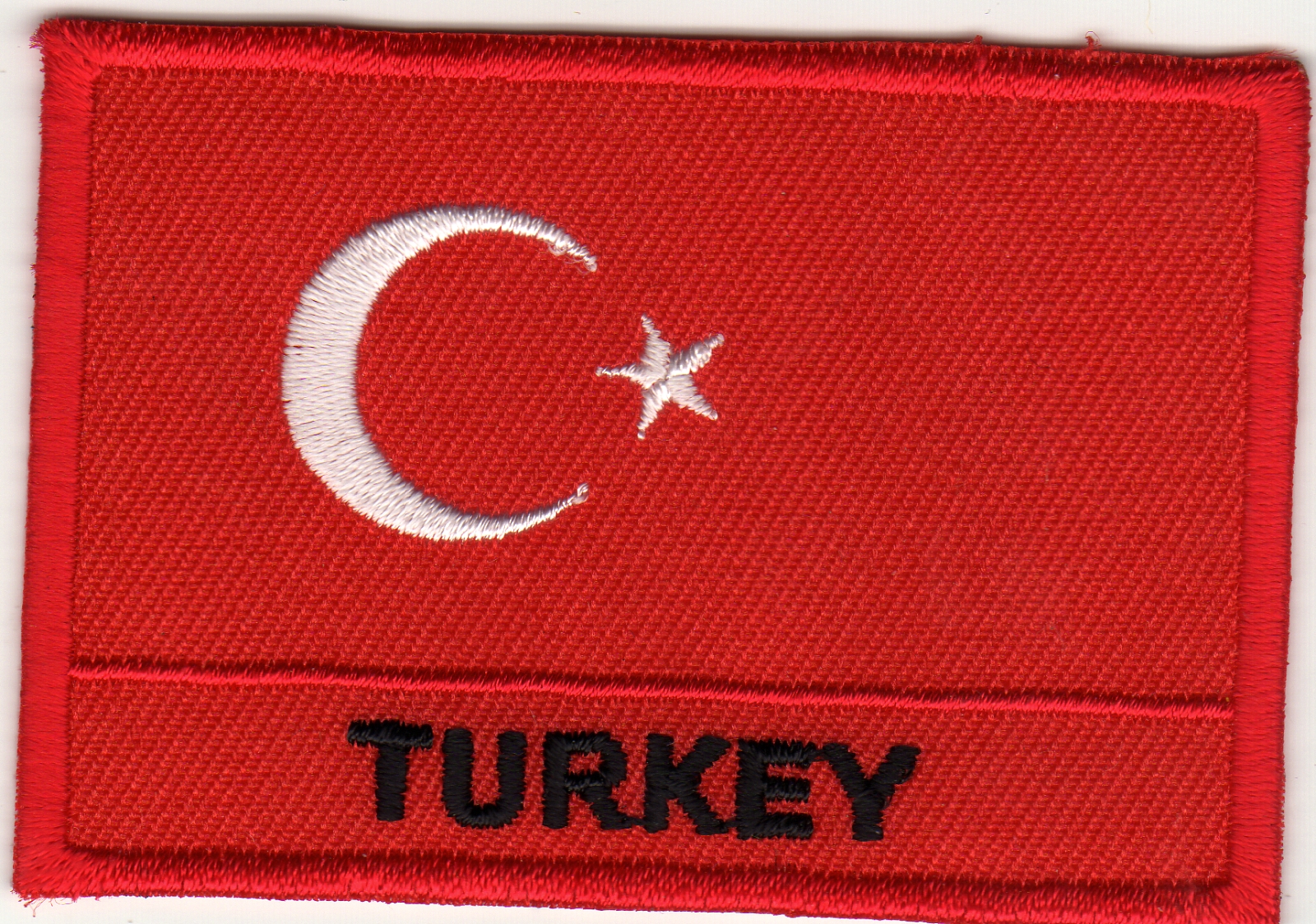 iron on patch Embroidery Country flag Turkey 7x5 cm ประเทศตุรกี ธงประจำ ...