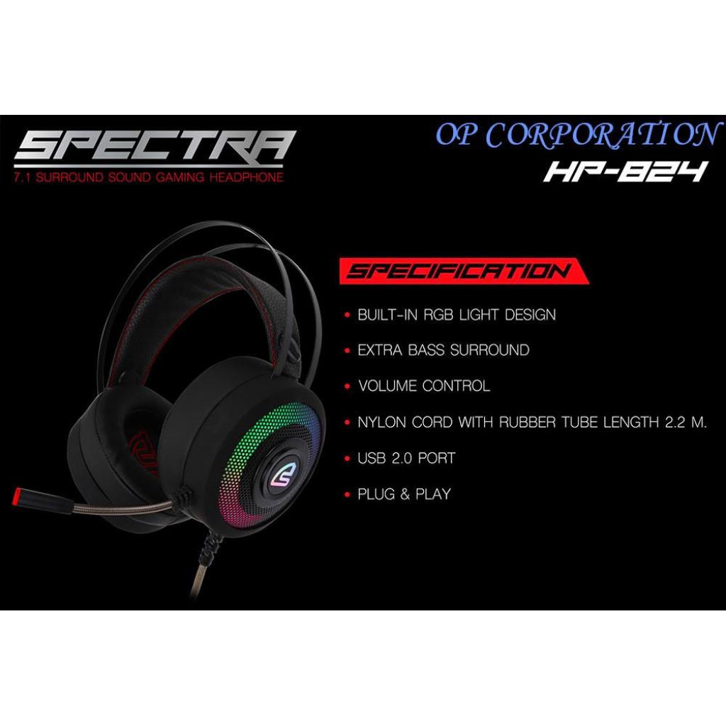 HEADSET (7.1) SIGNO E-SPORT HP-824 SPECTRA RGB (BLACK) - Littledragon2 ...
