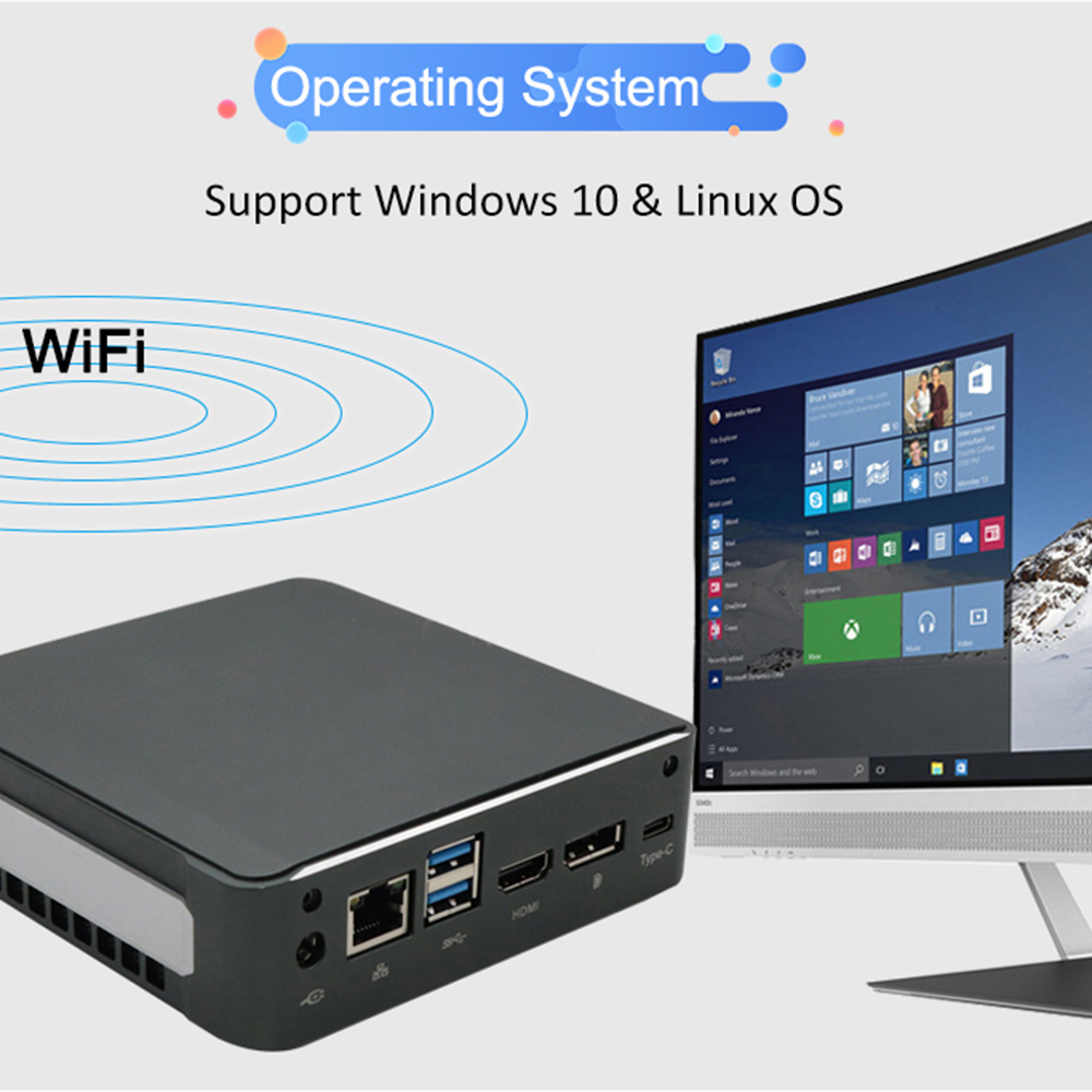 MU8 มินิพีซี Mini PC i7-8565U 8GB/16GB รองรับ SSD/ M.2/ HDD Expansion ...