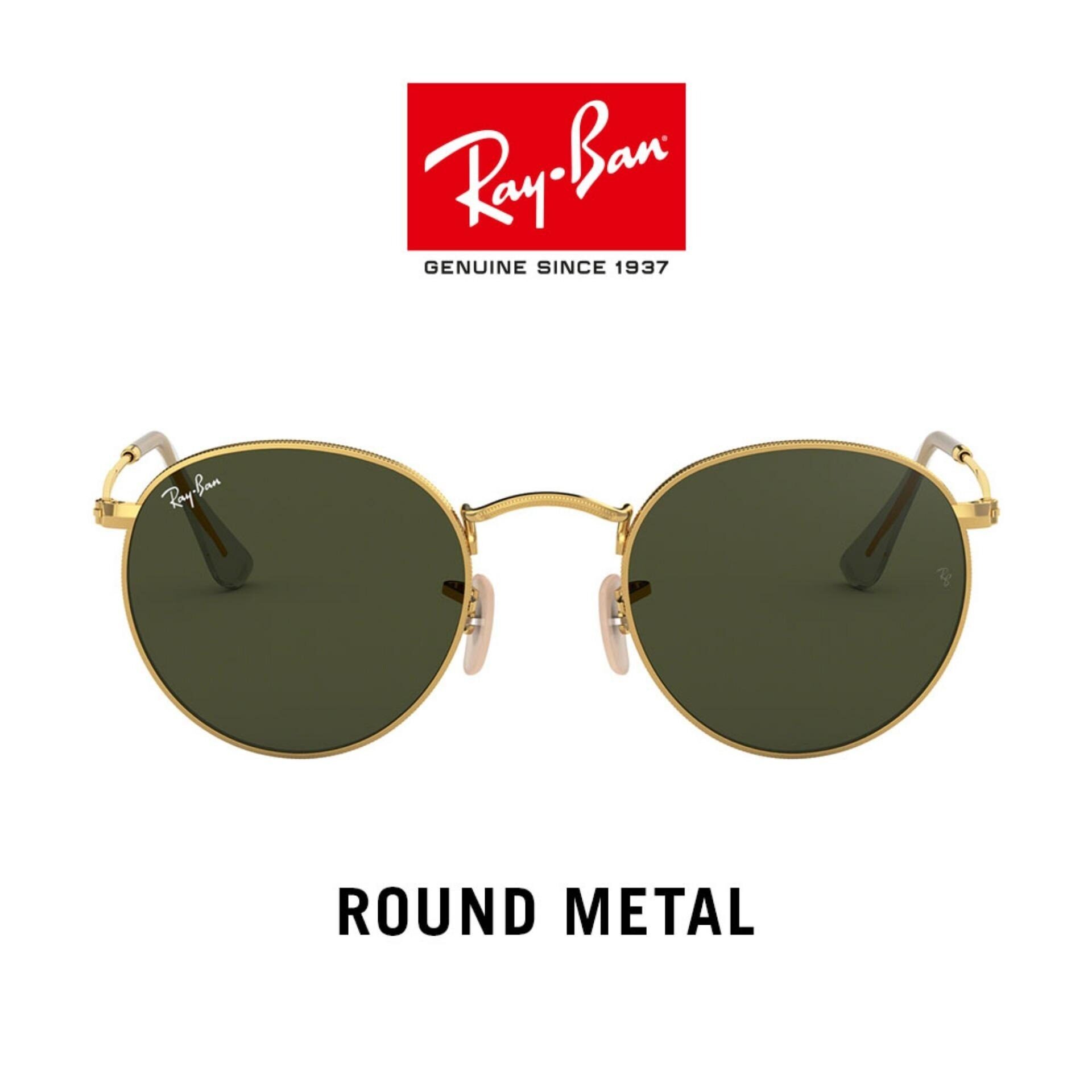 Ray-Ban Round Metal - RB3447 001 size 50 แว่นตากันแดด | Lazada.co.th