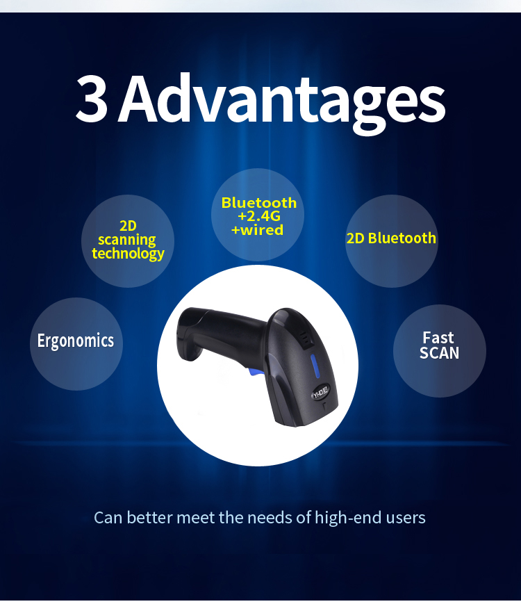 Wireless Barcode Scanner handhold 3-in-1 2.4GHz Wireless USB2.0 ...