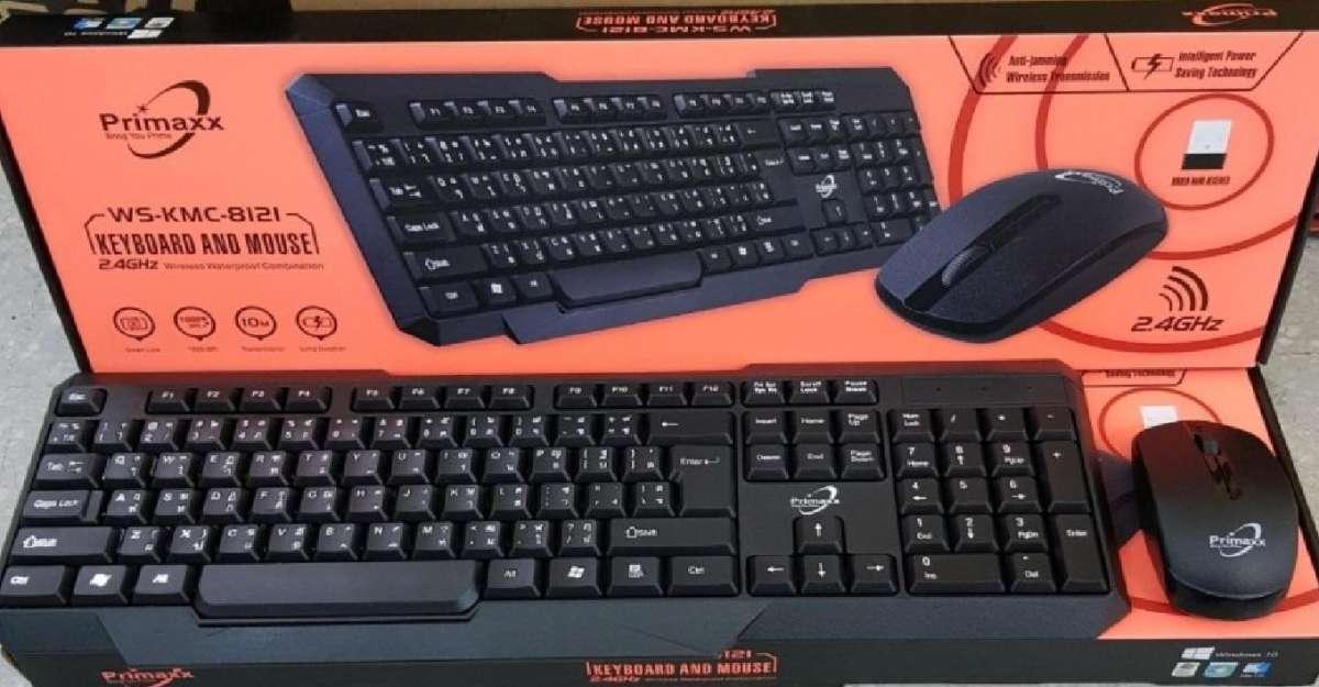 Primaxx ชุดคีบอร์ดเมาส์ไร้สาย Wireless keyboard mouse Combo set รุ่น WS ...