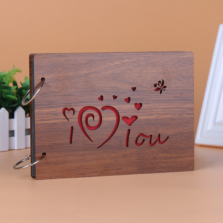 8 Inch Wood Cover Albums Handmade Loose Leaf Pasted Photo Album ...
