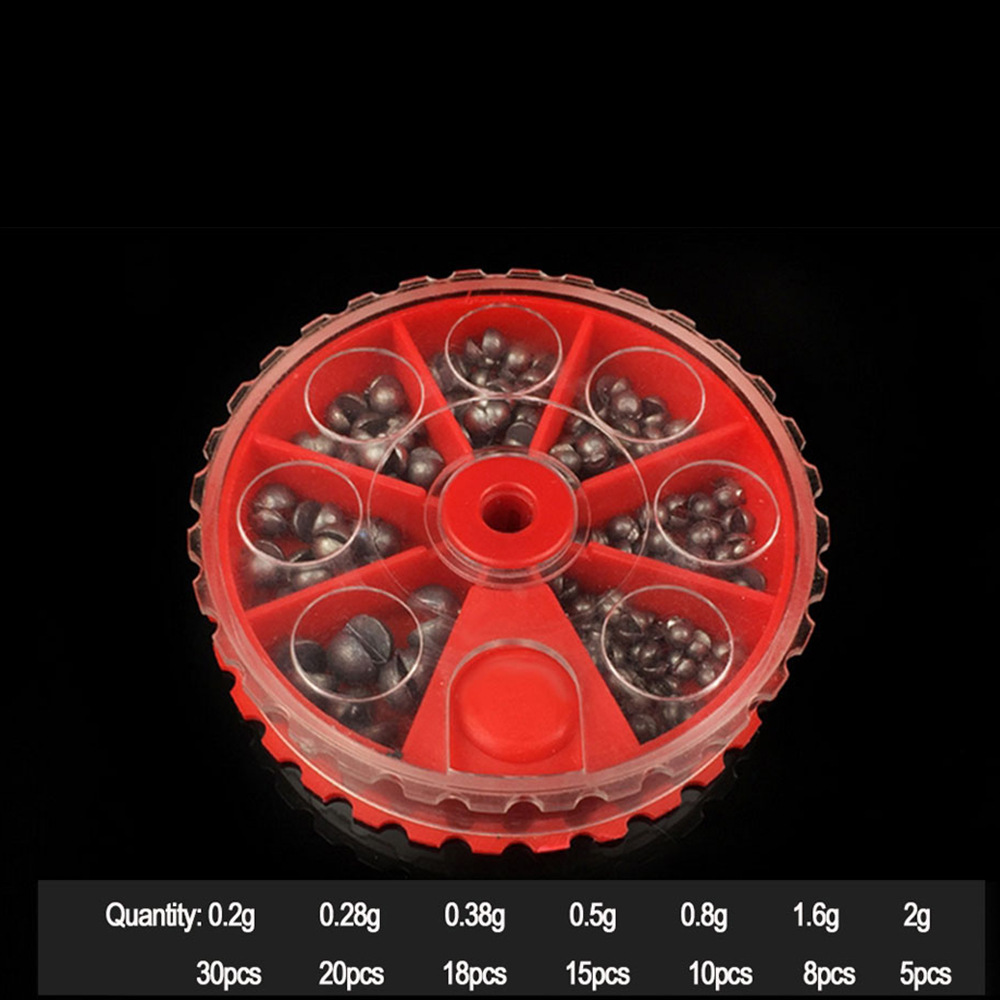 XIANT06969 106/205 Pieces Set Split Round Shot Additional Weight Weights Sinker Fishing Lead ...