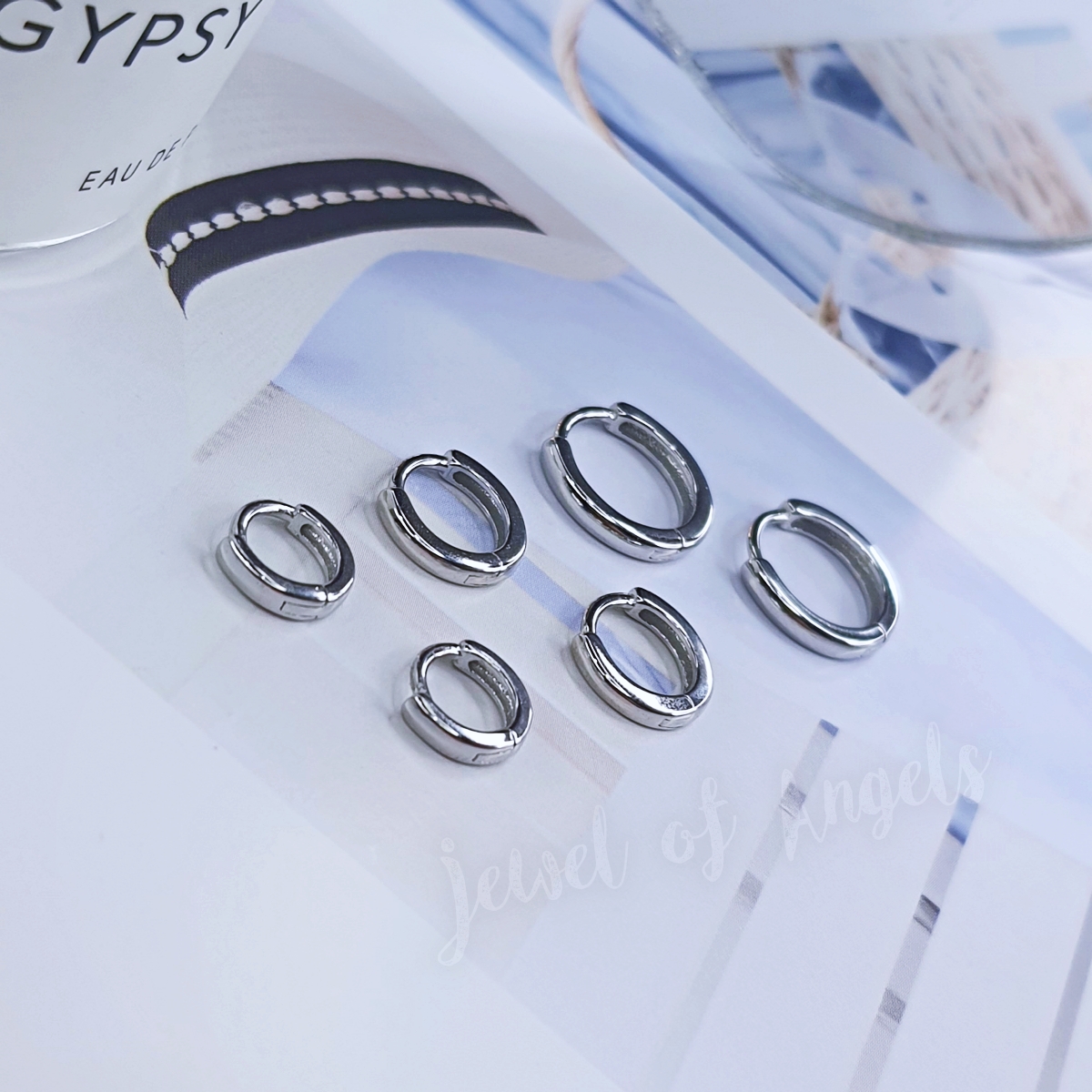 พร้อมส่ง ต่างหูก้านเงินS925 ต่างหูห่วงเบสิคหนา ขอบเหลี่ยม รุ่นห่วงเล็ก 8mm 10mm 12mm สีเงิน ...