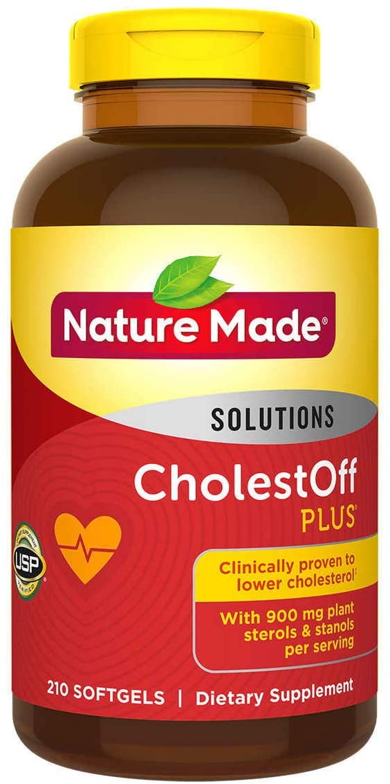 Nature Made CholestOff Plus 210 Softgels ลดไขมันและคอเลสเตอรอลในเลือด ...
