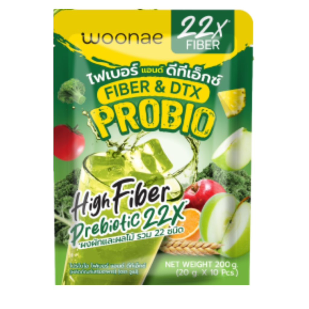(1เเพ็ค×10ซอง) Woonae Probio Fiber & Dtx 20g / Colla & Gluta 20g วูเน่ ...
