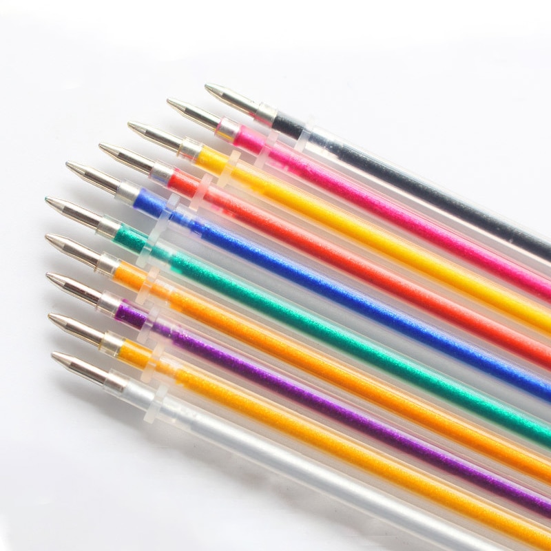 Pens 12 24 36 48 ColorsSet Flash Ballpint Gel Pen Highlight Refill ...