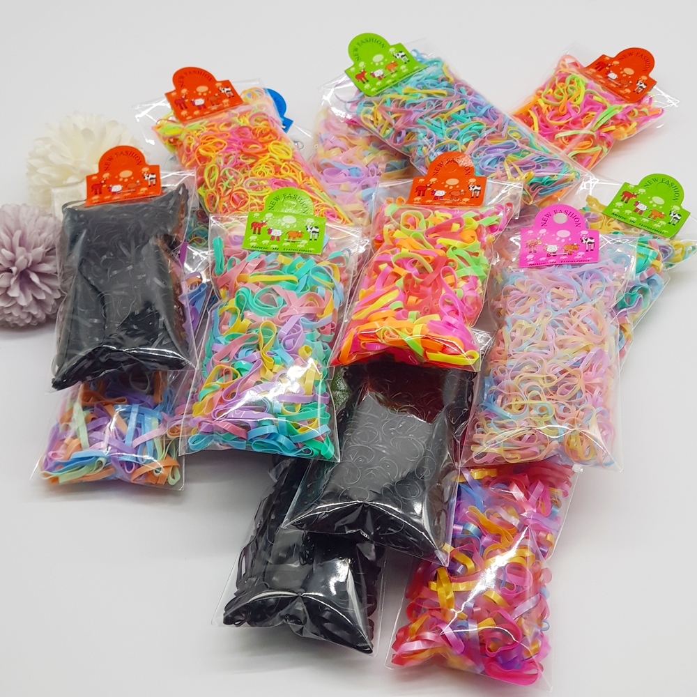 ยางรัดผม หนังยางรัดผม หนังยางมันรัดผมแบบยืด ถุงทั้้งวงเล็ก กลาง ใหญ่ ...