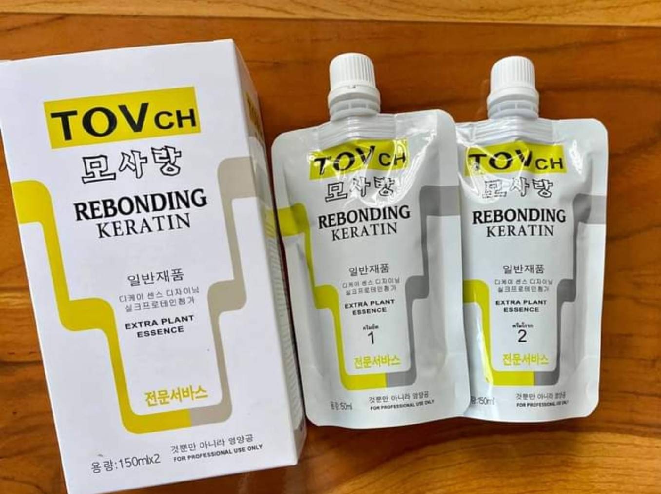 ครีมยืดผมถาวร TOV (2ขั้นตอน) ผสมเคราตินเข้มข้น (ครีมยืด 150 g. ครีมโกรก ...