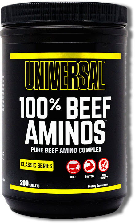 Universal Nutrition 100% Beef Aminos - Beef Protein Isolate - 400 Tabs ...
