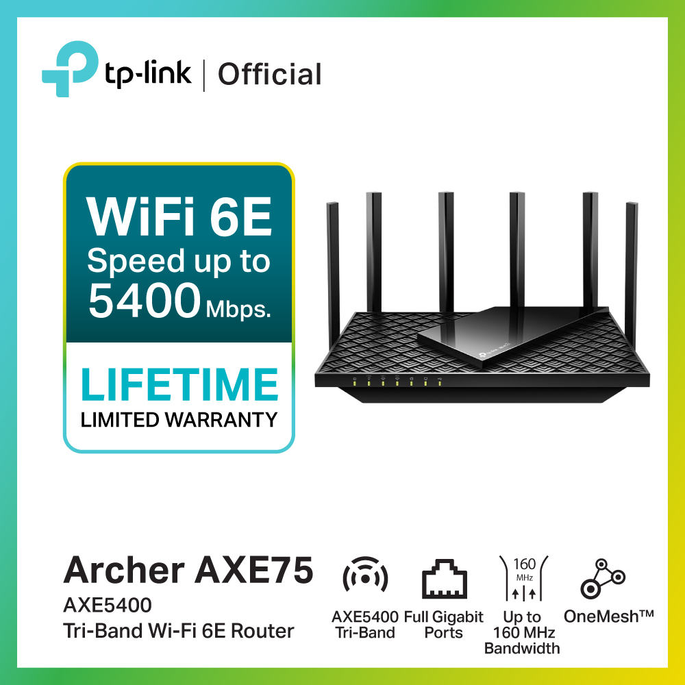 TP-Link Archer AXE75 AXE5400 Tri-Band Wi-Fi 6E Router เราเตอร์ไวไฟ 6E ...