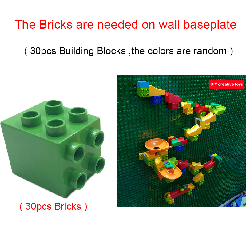 Big Size Technical Creative Wall Base Plate Building Block Marble Race ...