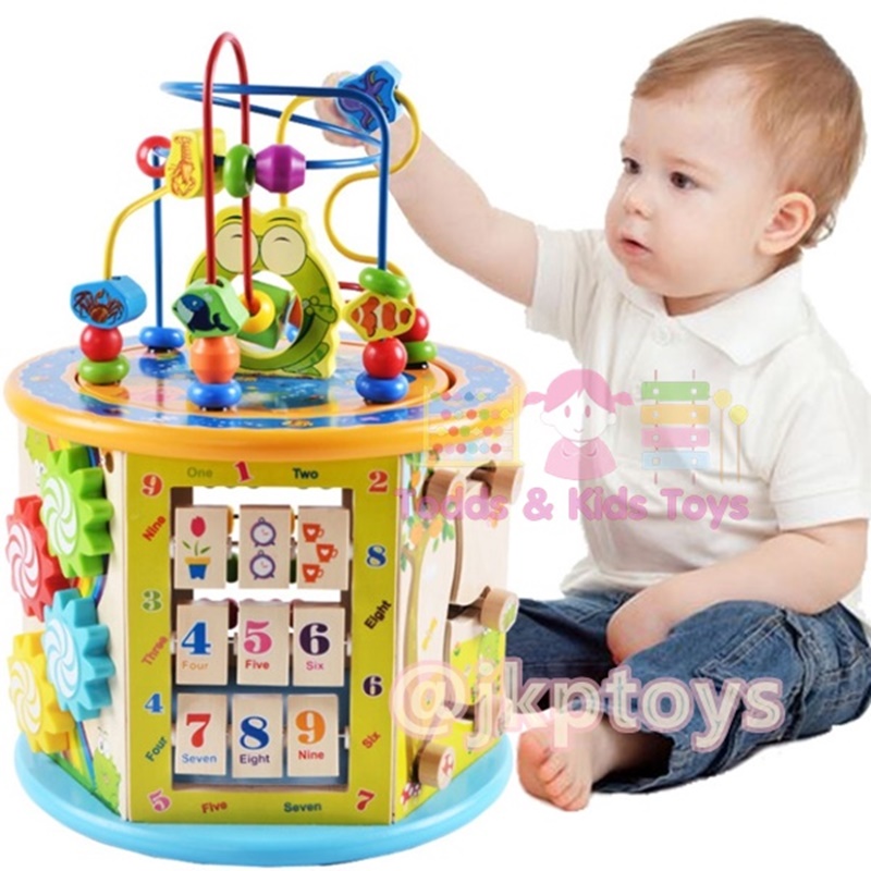Todds Kids Toys ของเล่นไม้เสริมพัฒนาการ กล่องกิจกรรม กล่องกิจกรรมไม้ 8 ...
