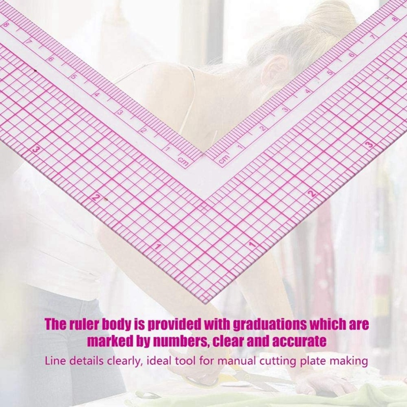 [qianmoxiangu]Sewing Measure Rulers 90-Degree L Shape Square Ruler ...