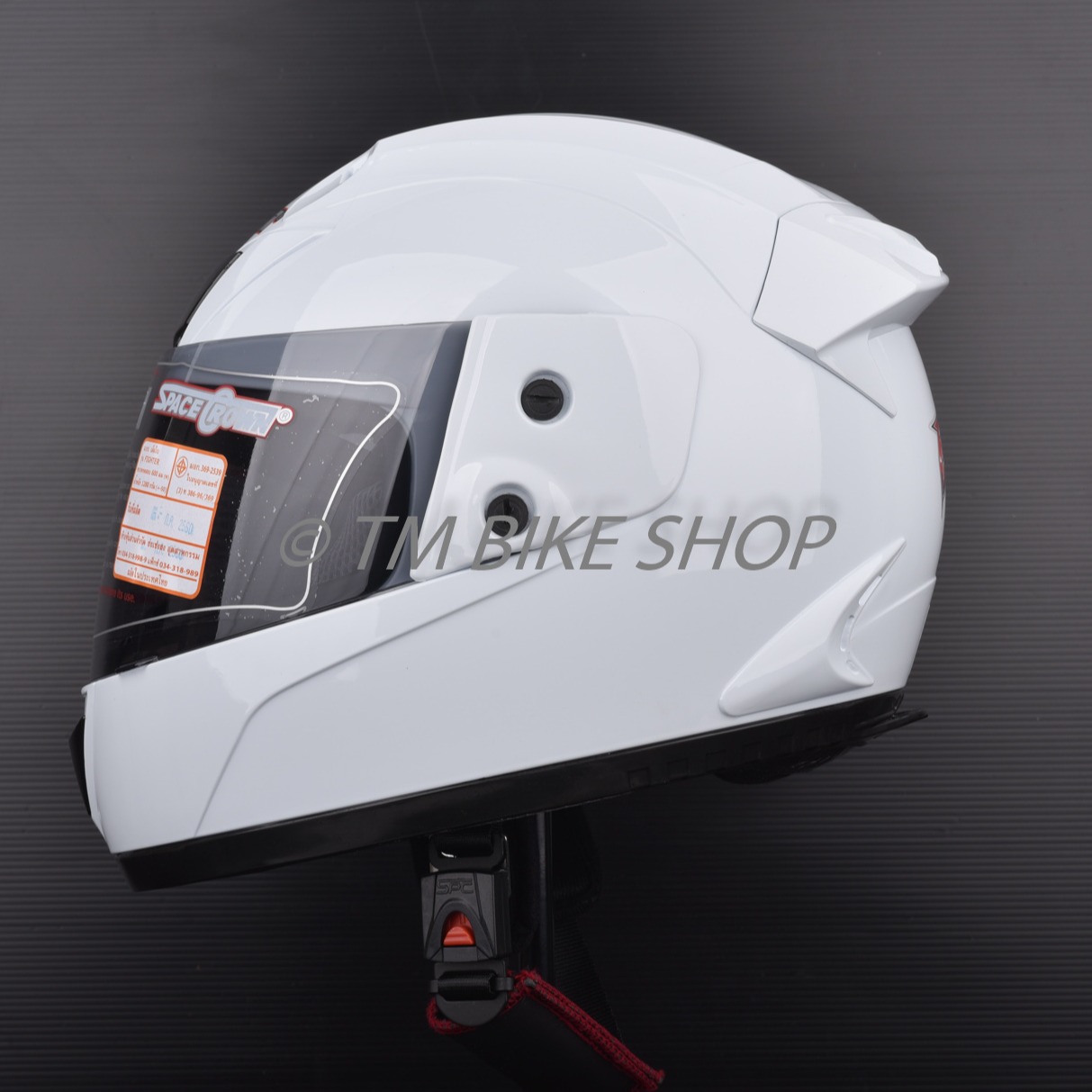 (ส่งฟรี)หมวกกันน็อค SPACE CROWN รุ่น FIGHTER สีขาวล้วน (PLAIN WHITE ...